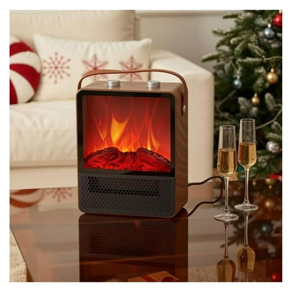 Small Electric Fireplace 1500W Space Portable Heater for Indoor Use 4 ...