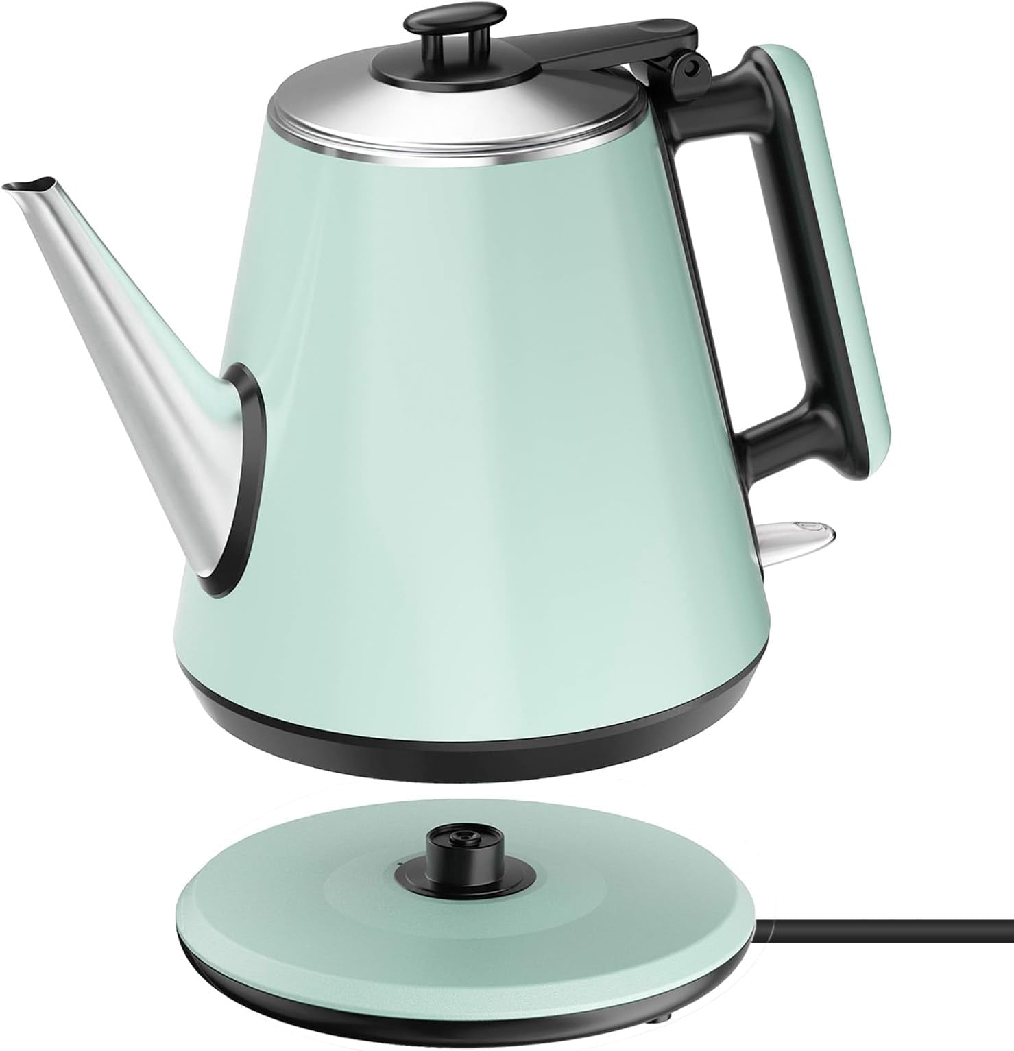Small Electric Kettle 0.9L, 304 Stainless Steel Inner, 1000W Boiling in ...