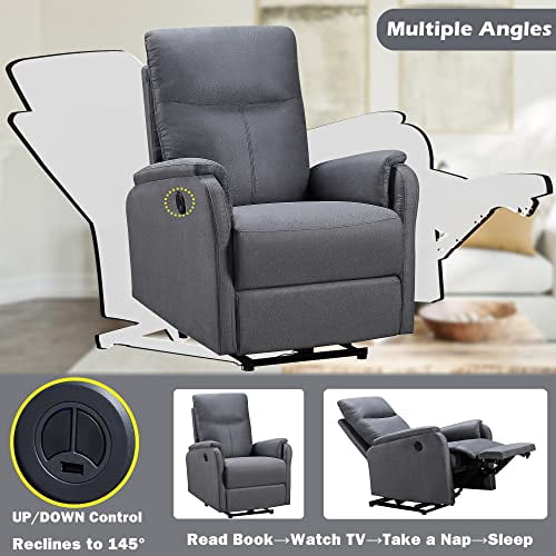 Small Electric Power Recliner, Breathable Leathaire Fabric Reclining ...