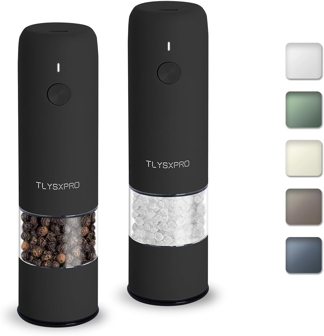 Small Electric Salt and Pepper Grinder Set, USB Rechargeable, Automatic ...