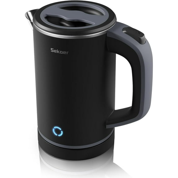 Small Electric Tea Kettle Stainless Steel 0.8L Portable Travel Hot ...