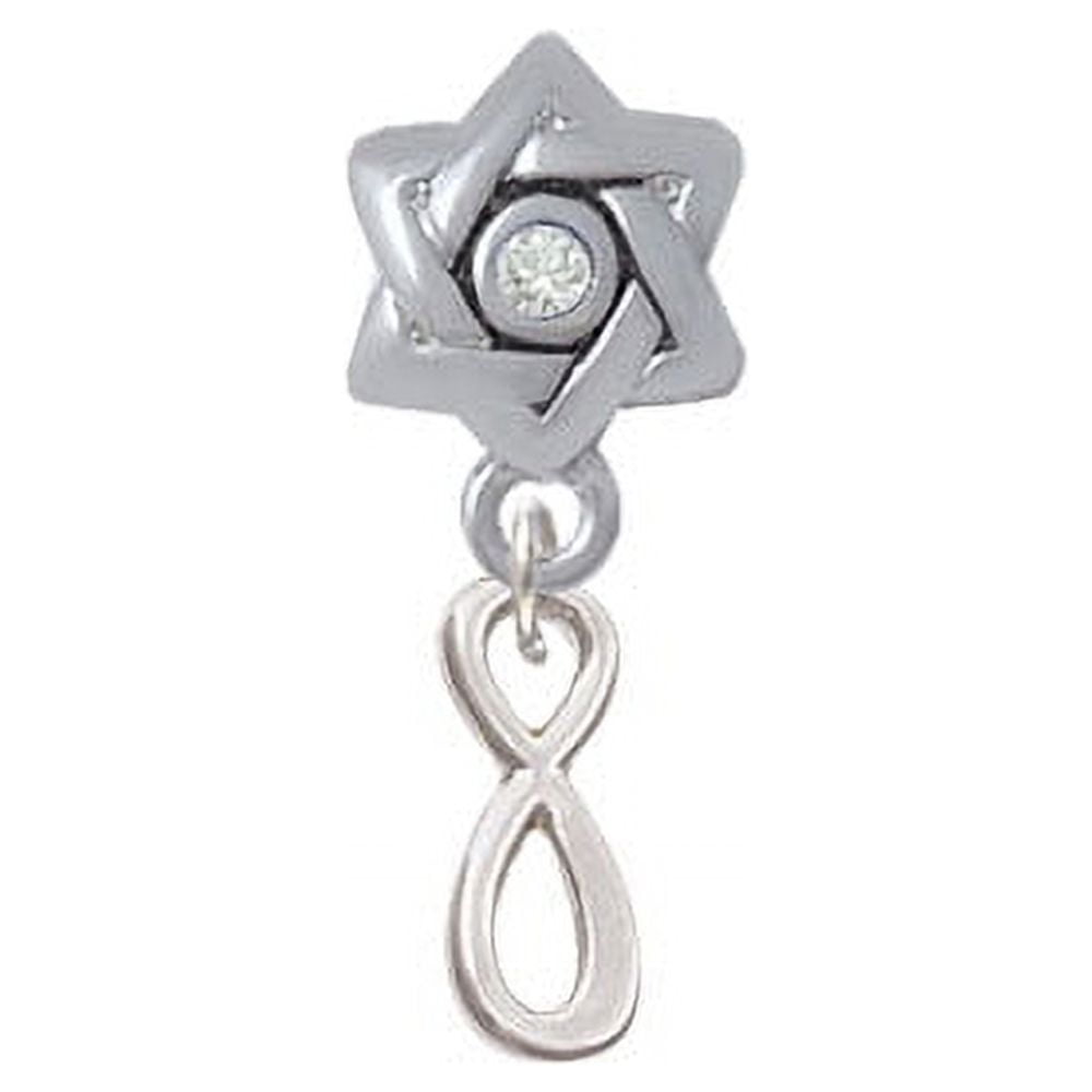 Small Elegant Infinity Sign - Star of David with Clear Crystal Charm ...