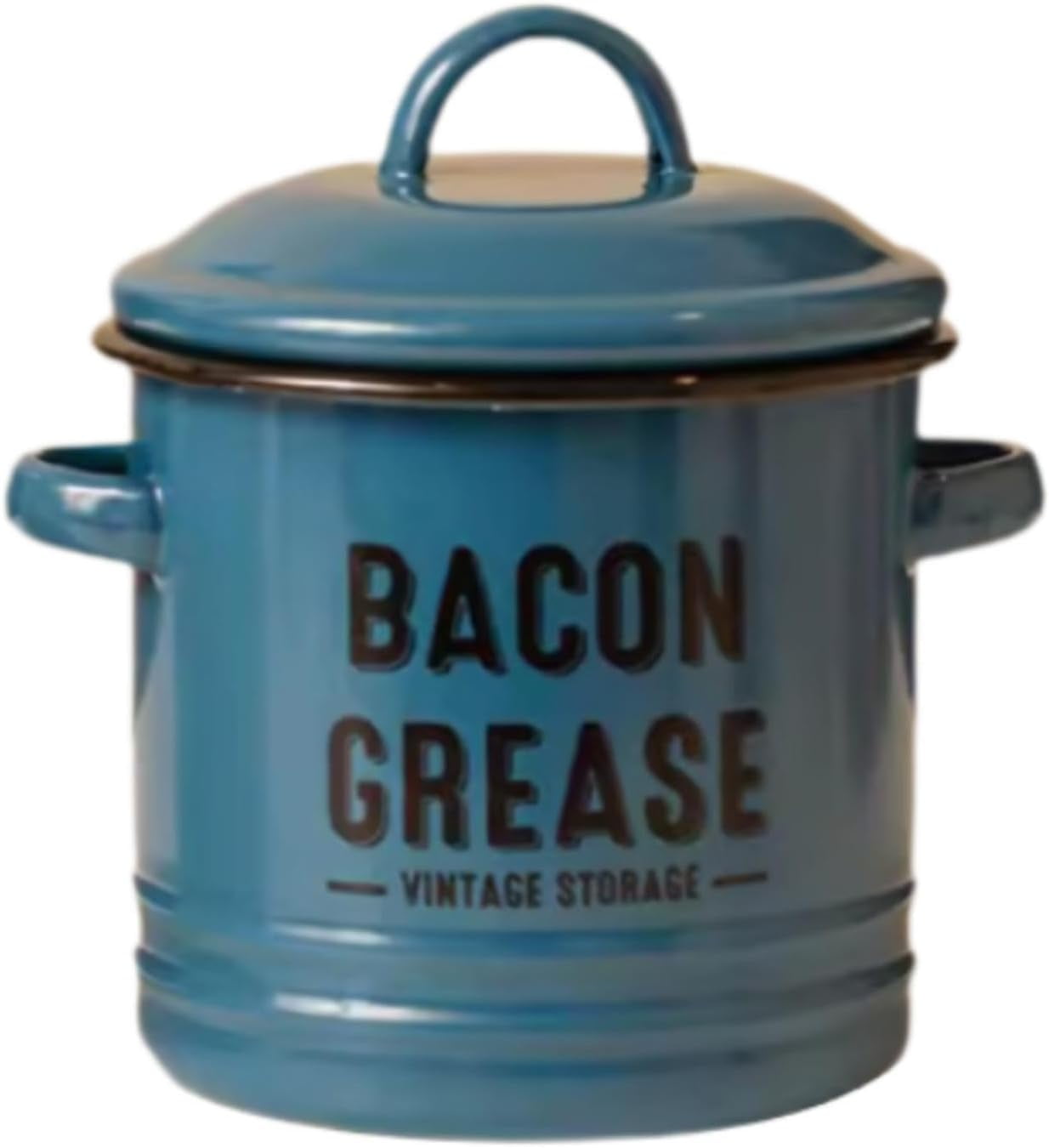 Small Enamel Cooking Pot with Lid Oil Keeper Can Kitchen Accessory ...