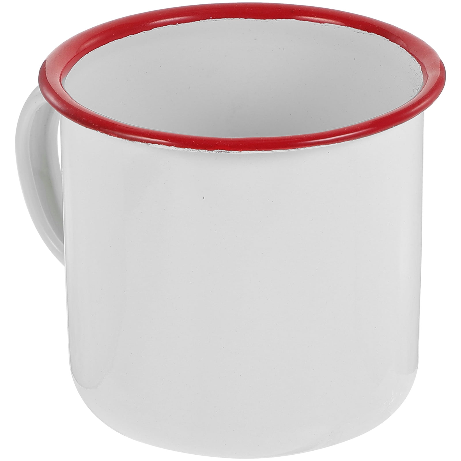 Small Enamel Tea Cup with Handle Household Smooth Rim Water Mug ...