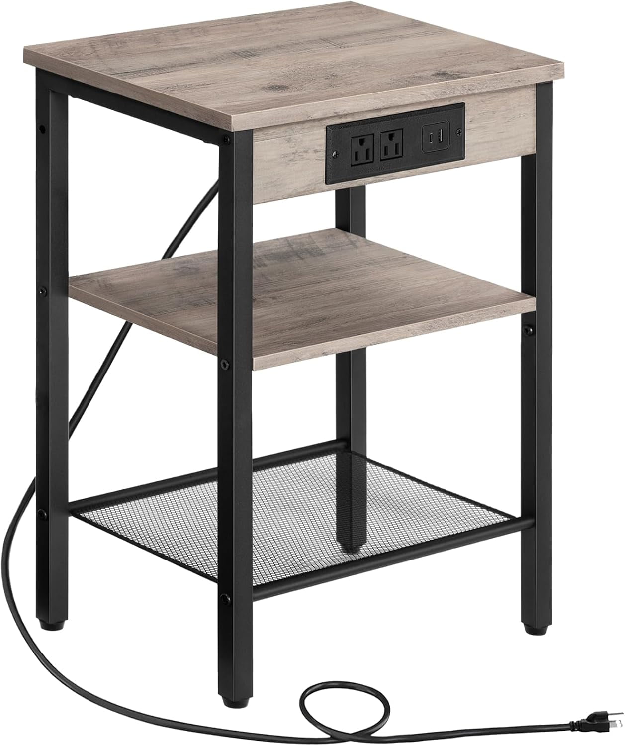 Small End Tables for Small Space, 3-Tier Nightstands with Adjustable ...