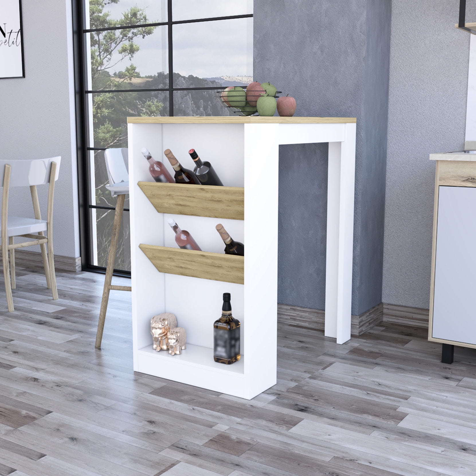 Small Engineered Wood 3 - Tier Kitchen Island, White Tone / Great for ...