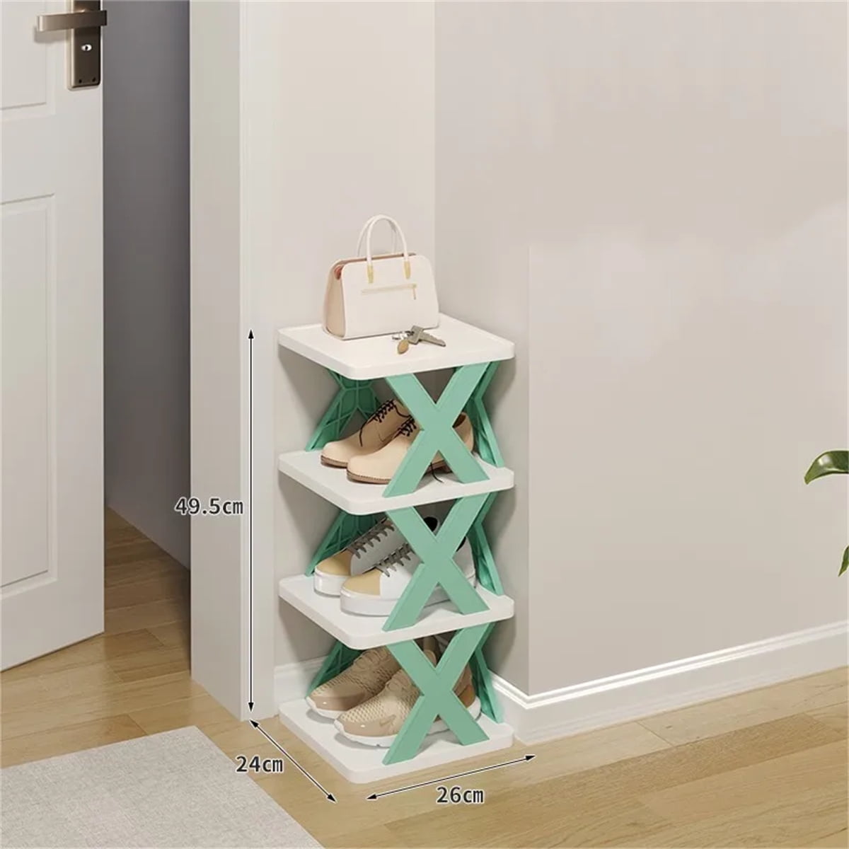 Small Entryway Shoe Rack, Narrow Shoe Storage Organizer, Foldable Space ...