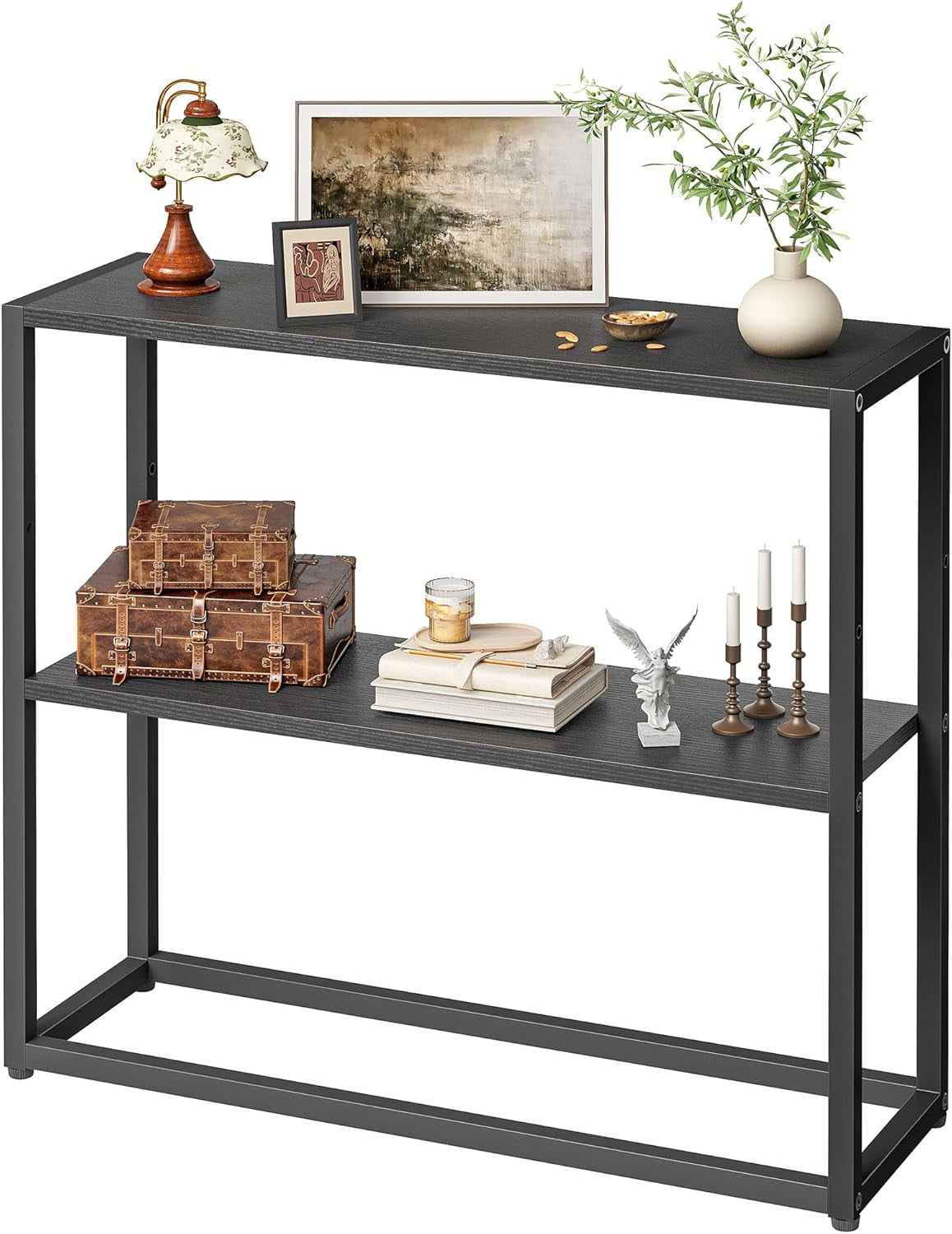 Small Entryway Table, 29.5" Narrow Console Table with Shelves, Sofa ...