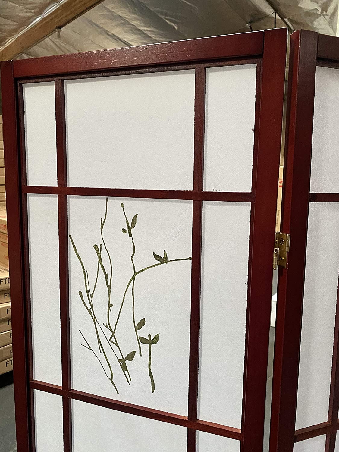 Small FLOEWR Room Divider Cherry Pine Wood 4 - Walmart.com