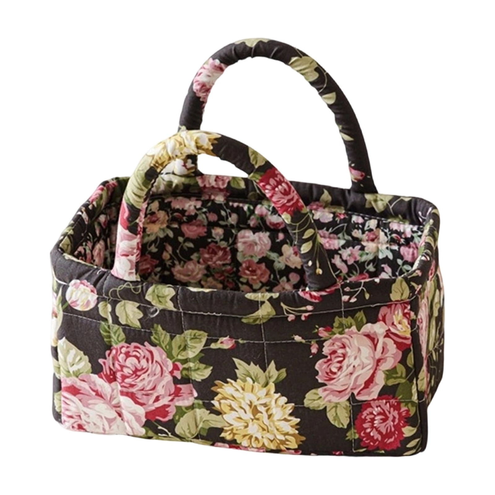 Small Fabric Storage Basket for Home Organization, Quilted Storage ...