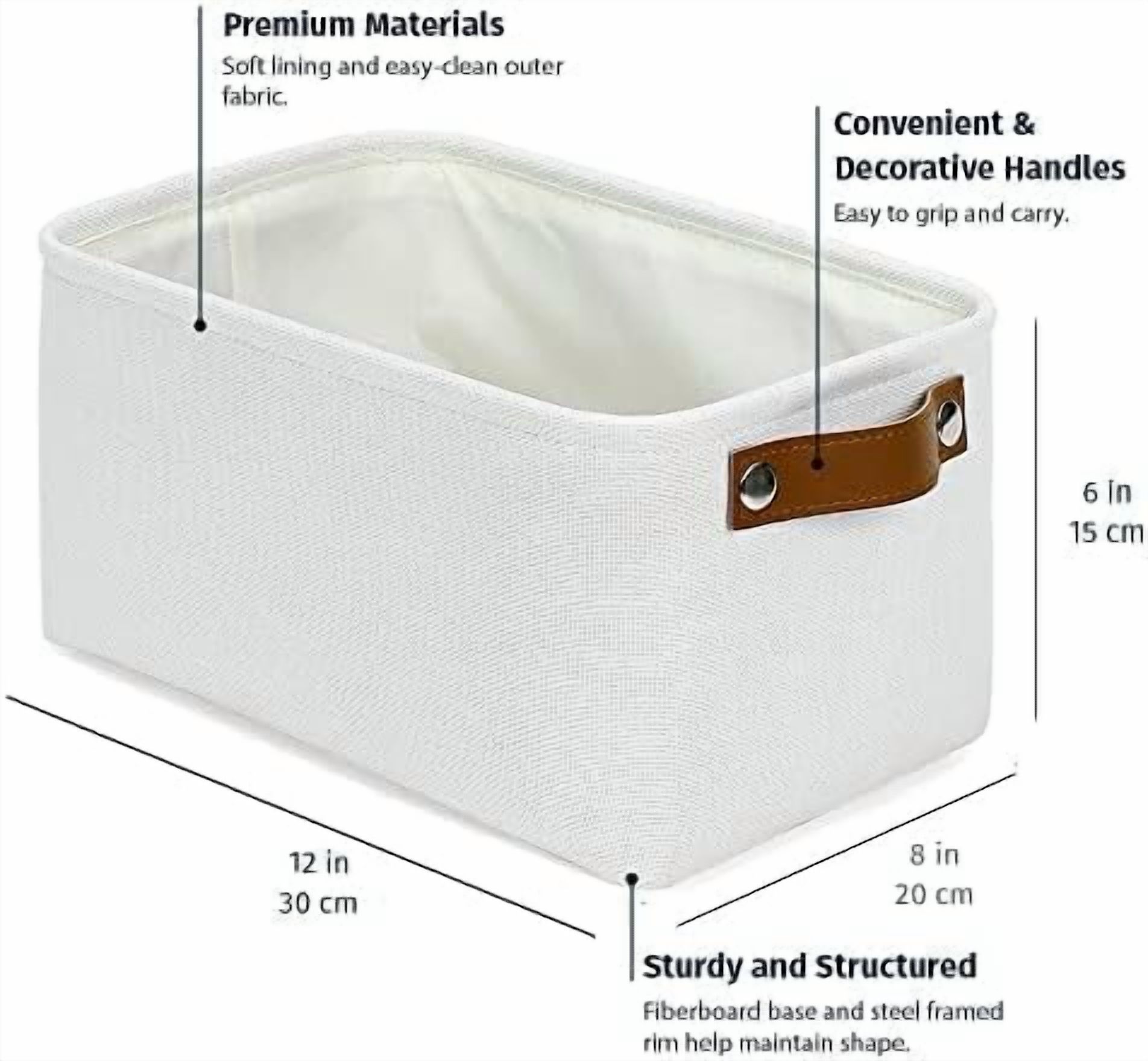 Small Fabric Storage Baskets for Shelves 6 Pack, 12x8in Closet Storage ...