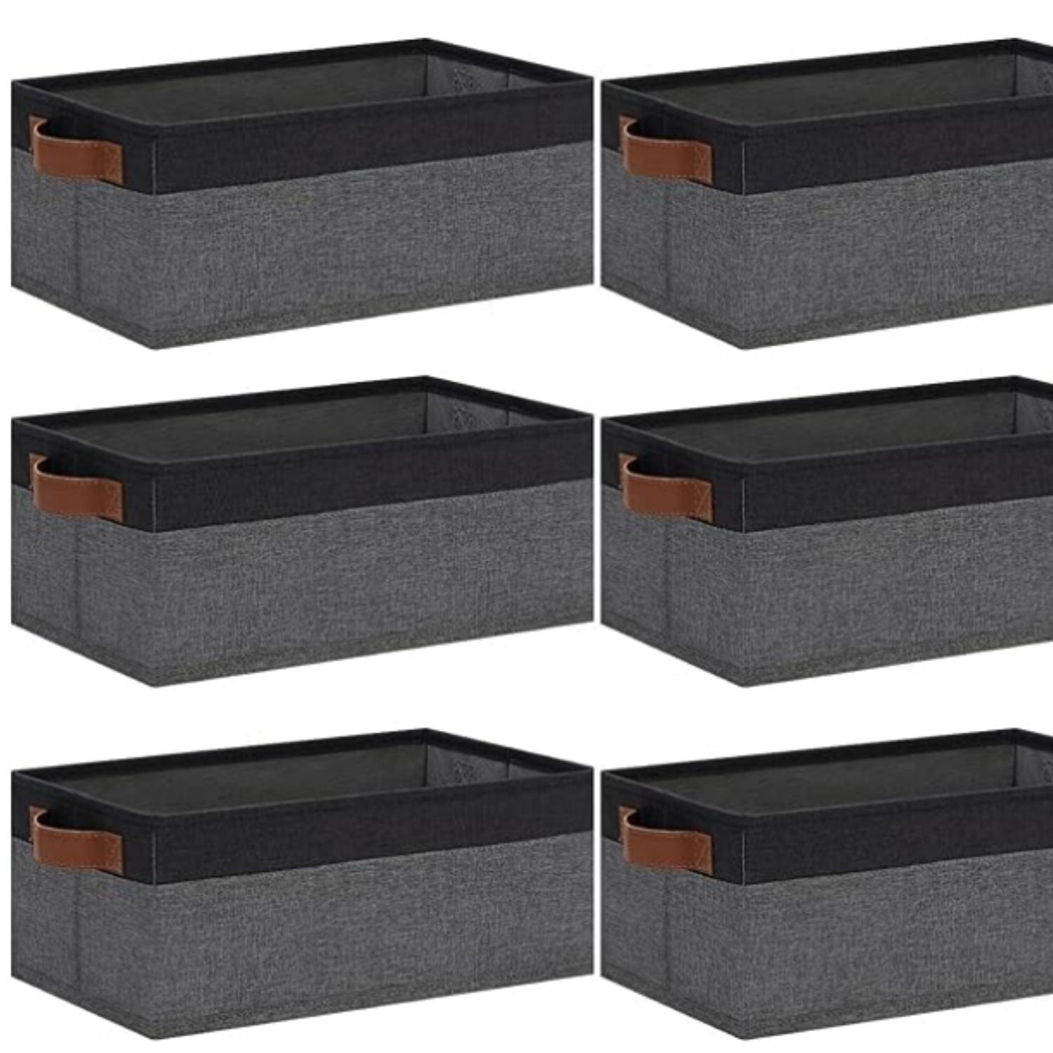 Small Fabric Storage Bins 6 Pack, 11.8" x 7.87" x 5.11" Storage Basket ...