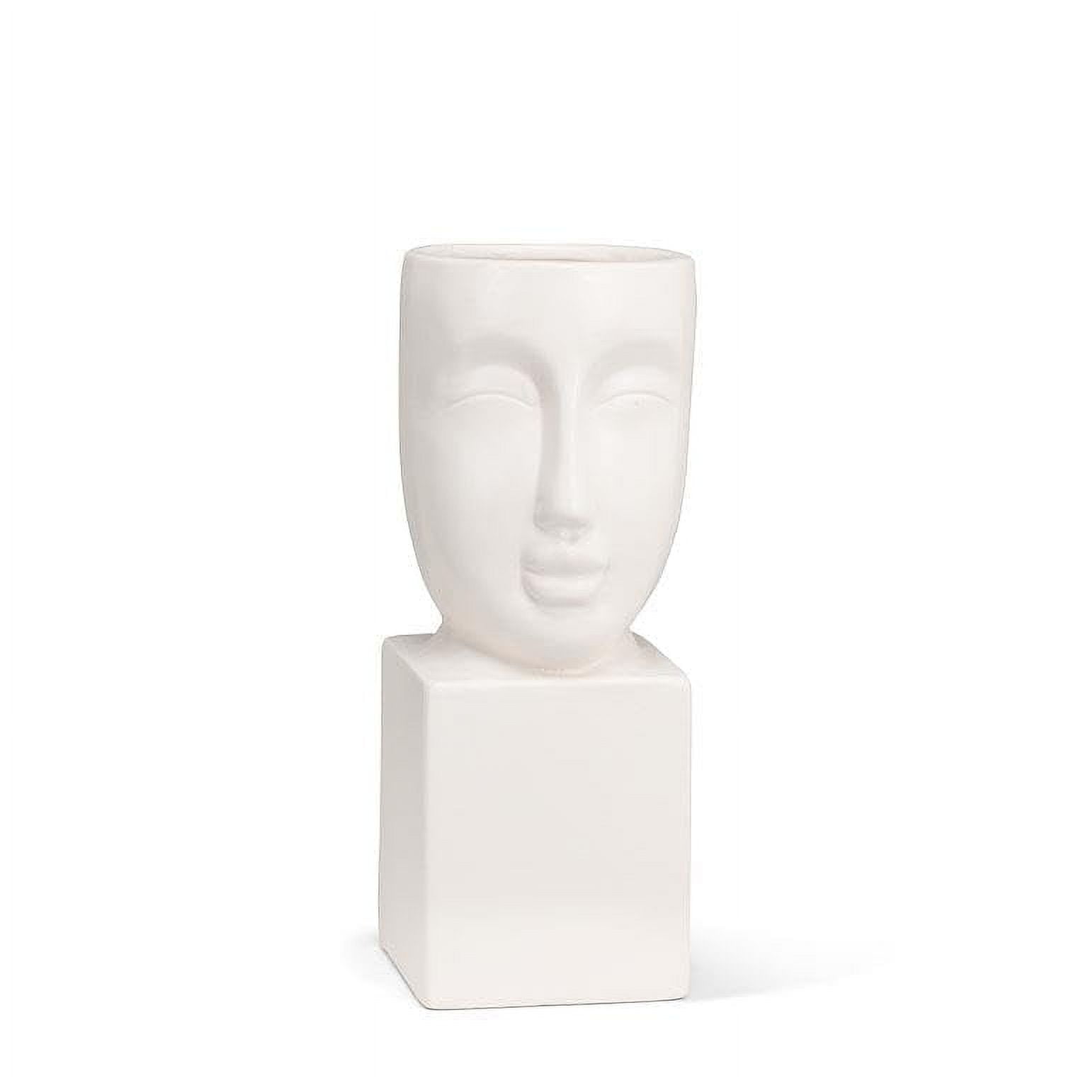 Abbott Collection Face Vase on Pedestal Ceramic Planter - White, Small ...