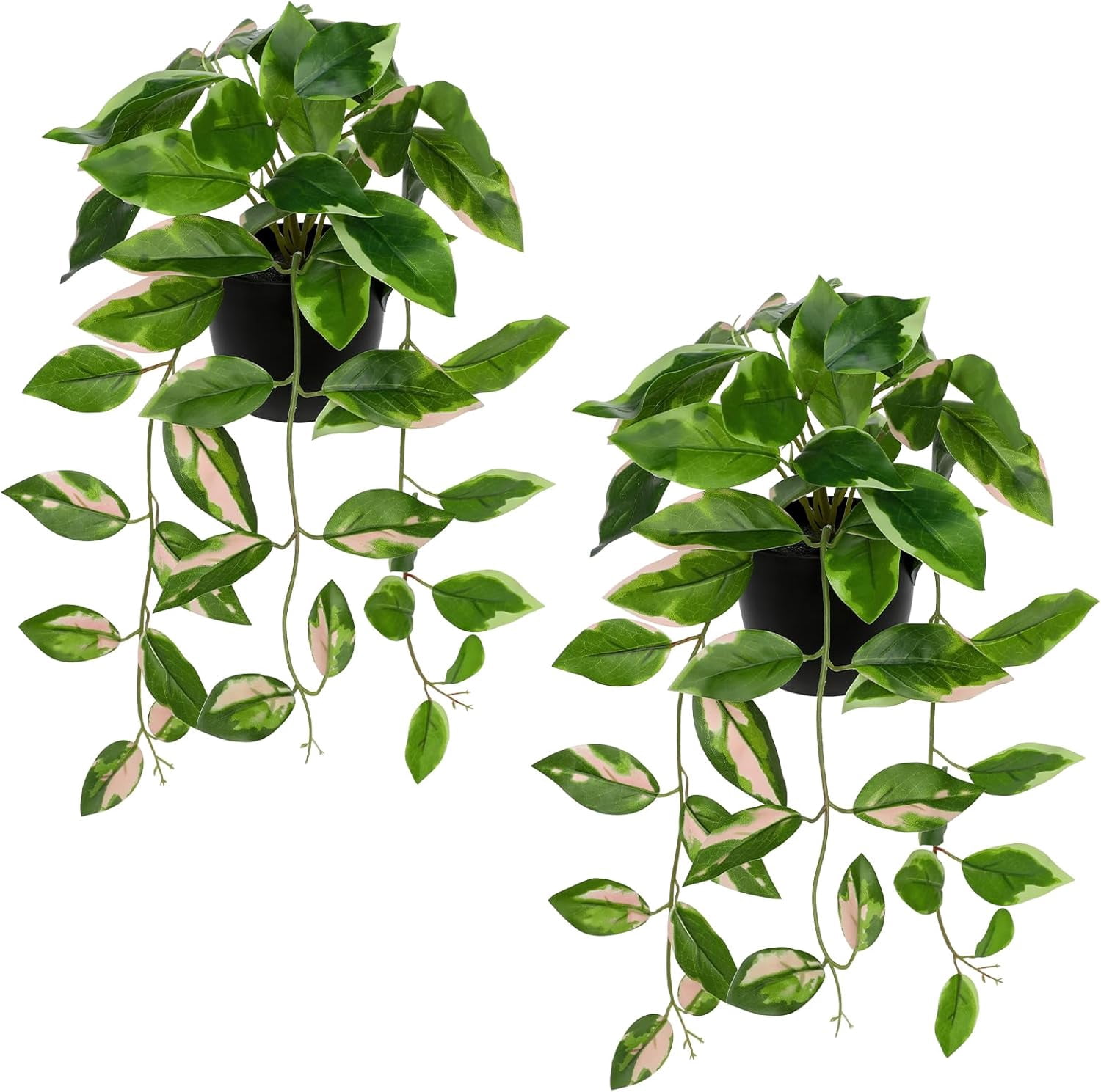 Small Fake Plants Indoor (Set of 2) Realistic Faux Trailing Plant ...