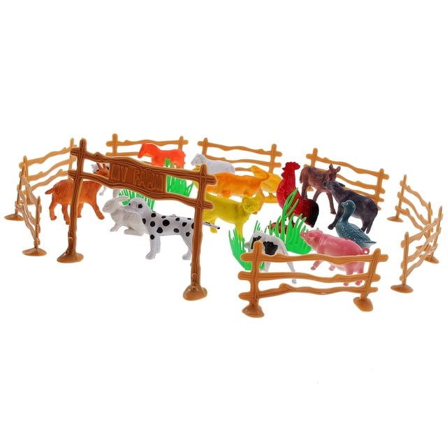 Small Farm Animal Model Set Miniature Toy Tools Scene Prop Models Toys ...