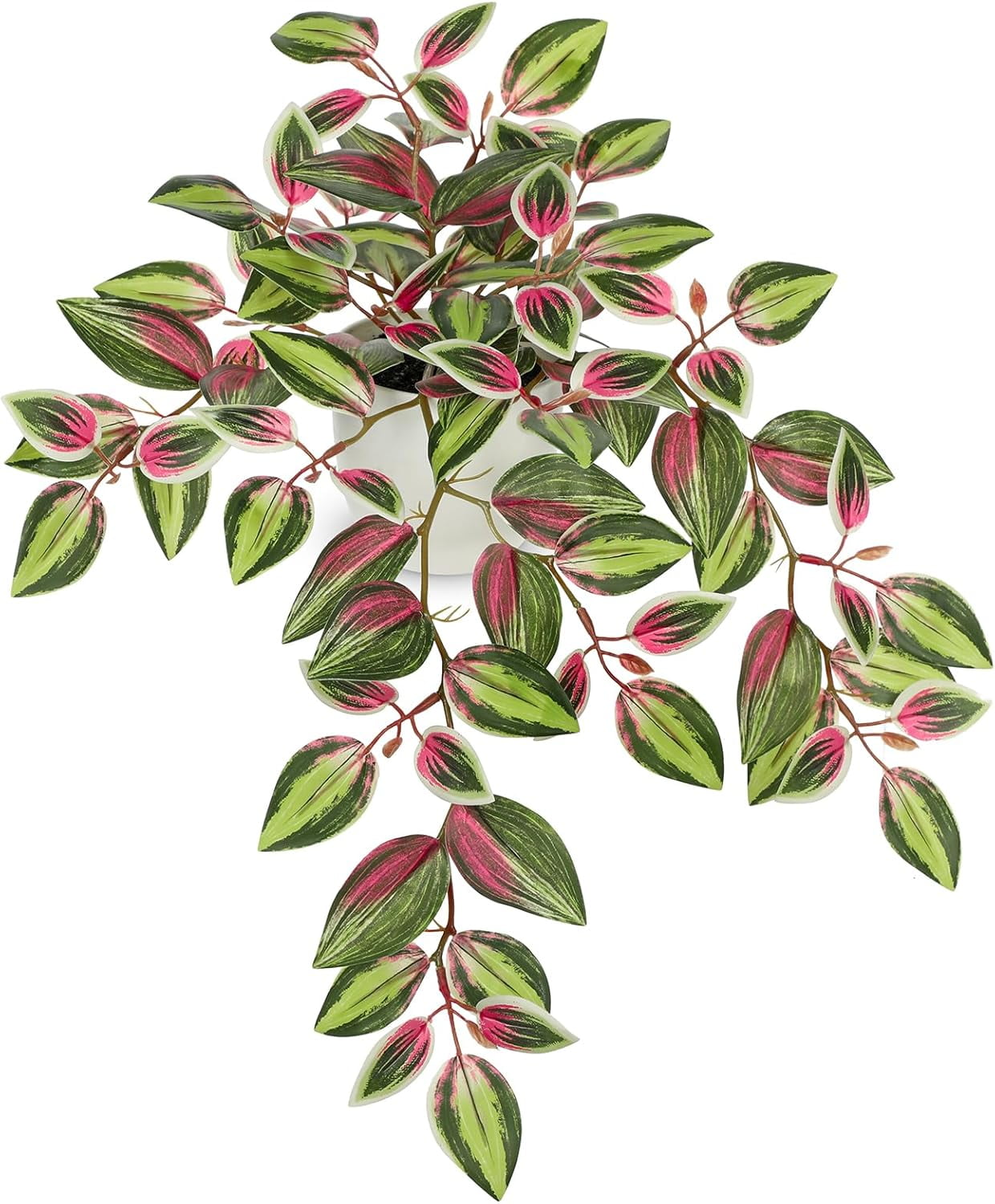 Small Faux Plants Indoor Artificial Potted Silk Plants Fake Watermelon Peperomia Trailing Vine ...