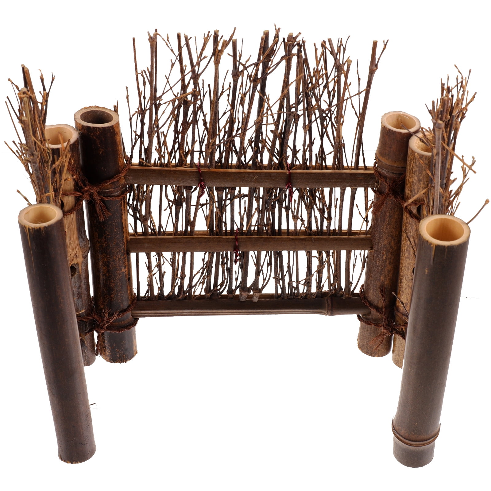 Small Fence Screen Landscape Mini Picket Solar Lights Fences Brown ...