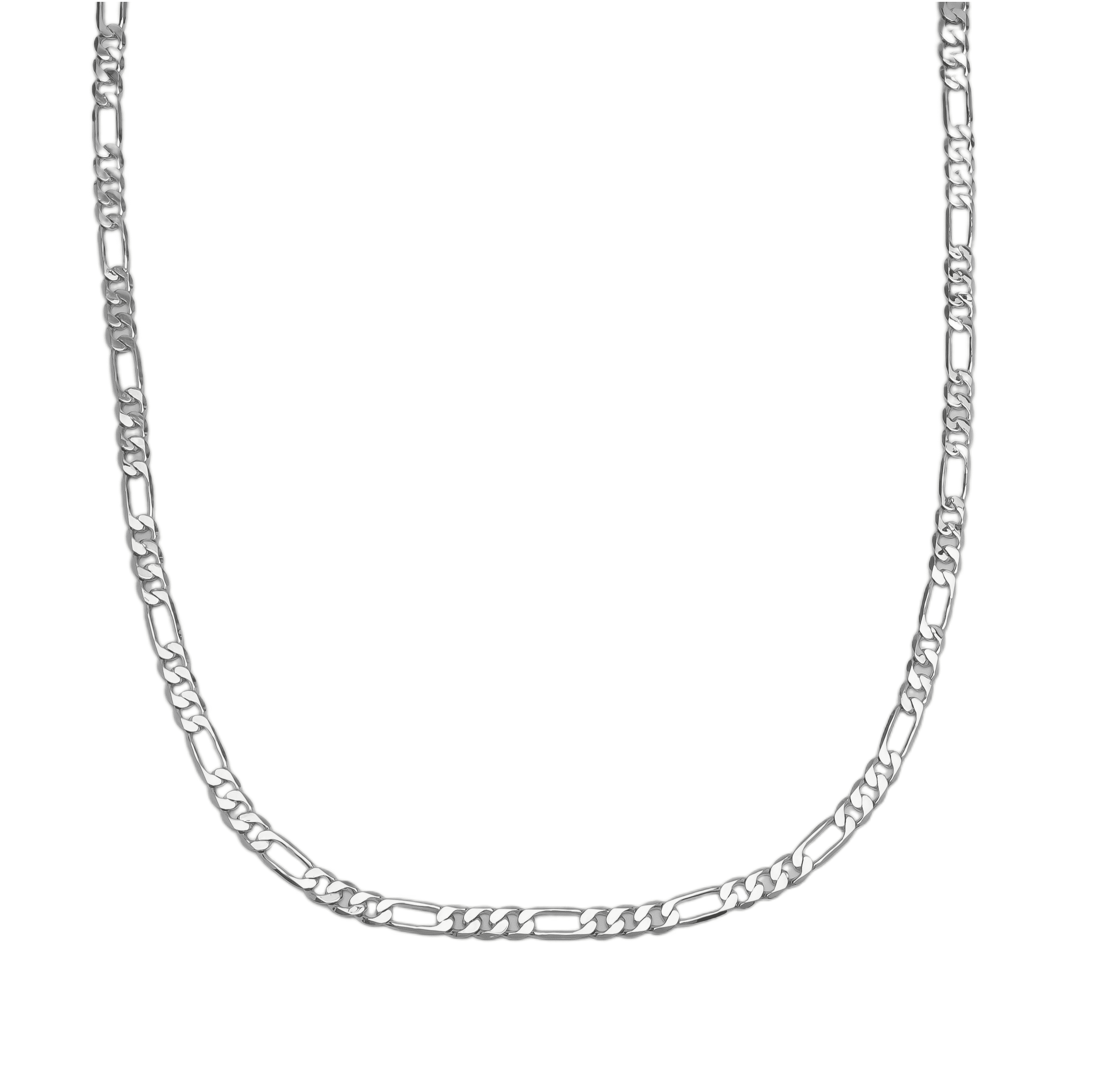 Small Fine Silver Plated Flat Figaro Link Chain Necklace-18" - Walmart.com