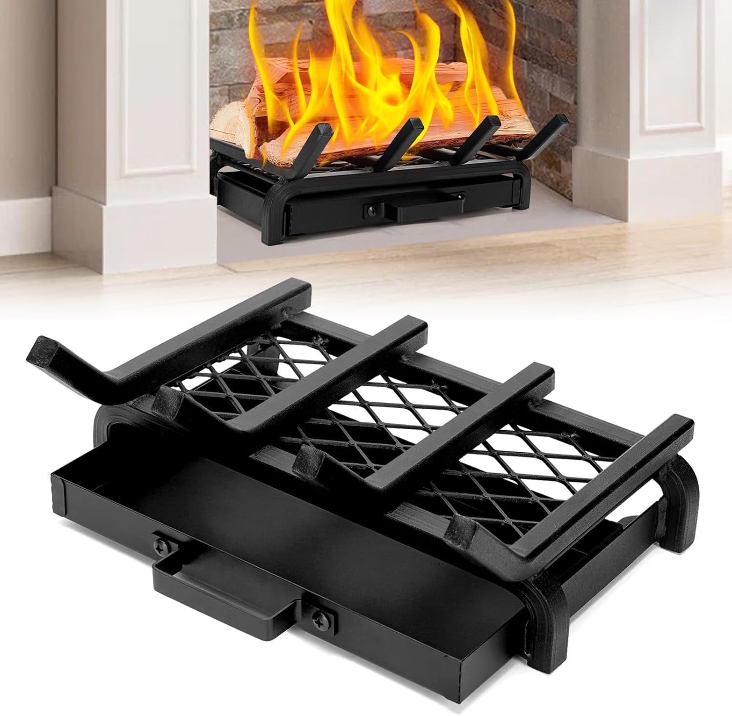 Small Fireplace Grate 14 Inch - Wood Stove Fireplace Log Grates with ...