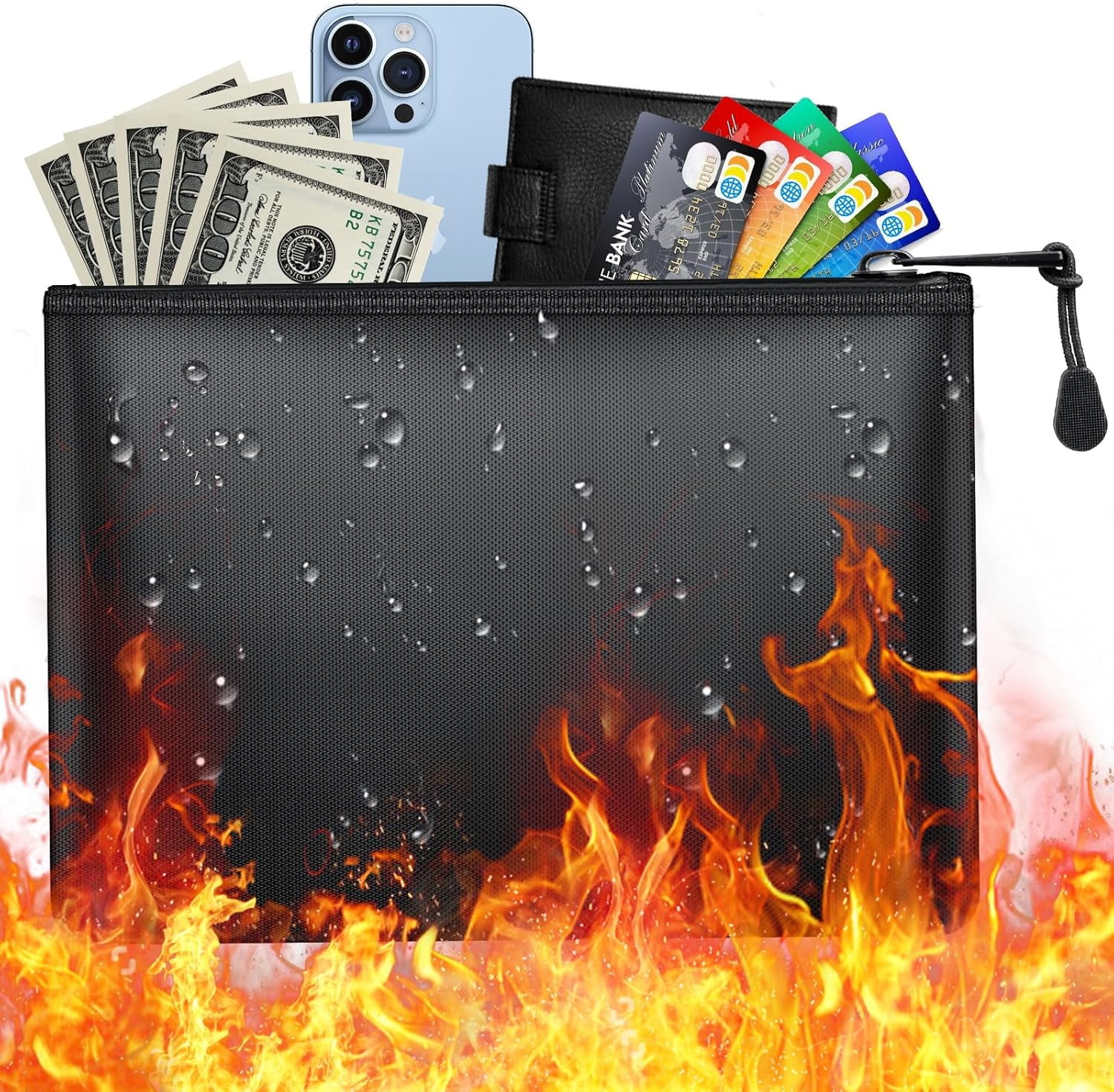 Small Fireproof Document Bag, Waterproof Fire Proof File Bag, Important ...