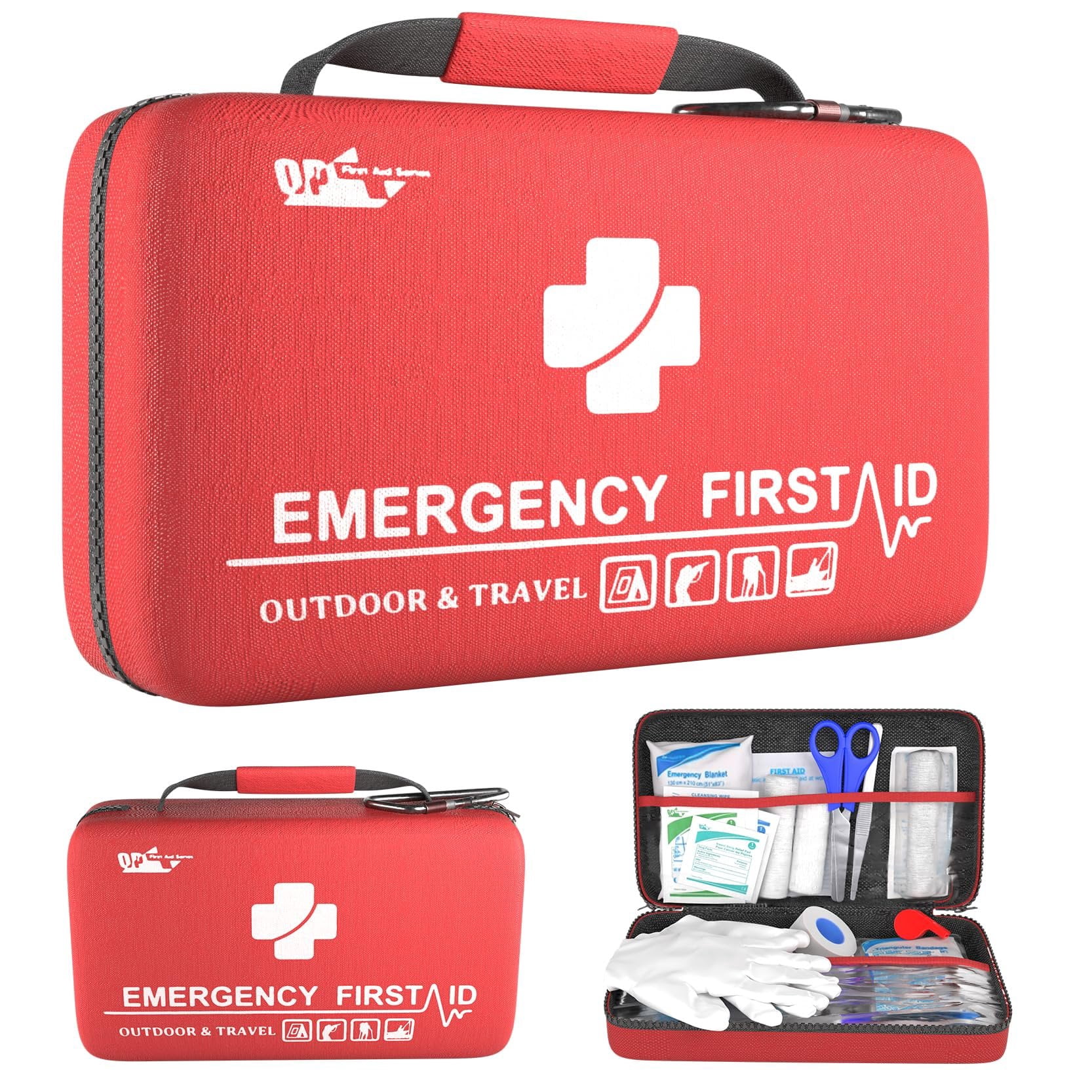 121-Piece Survival First Aid Kit, Waterproof EVA Case with Zip ...