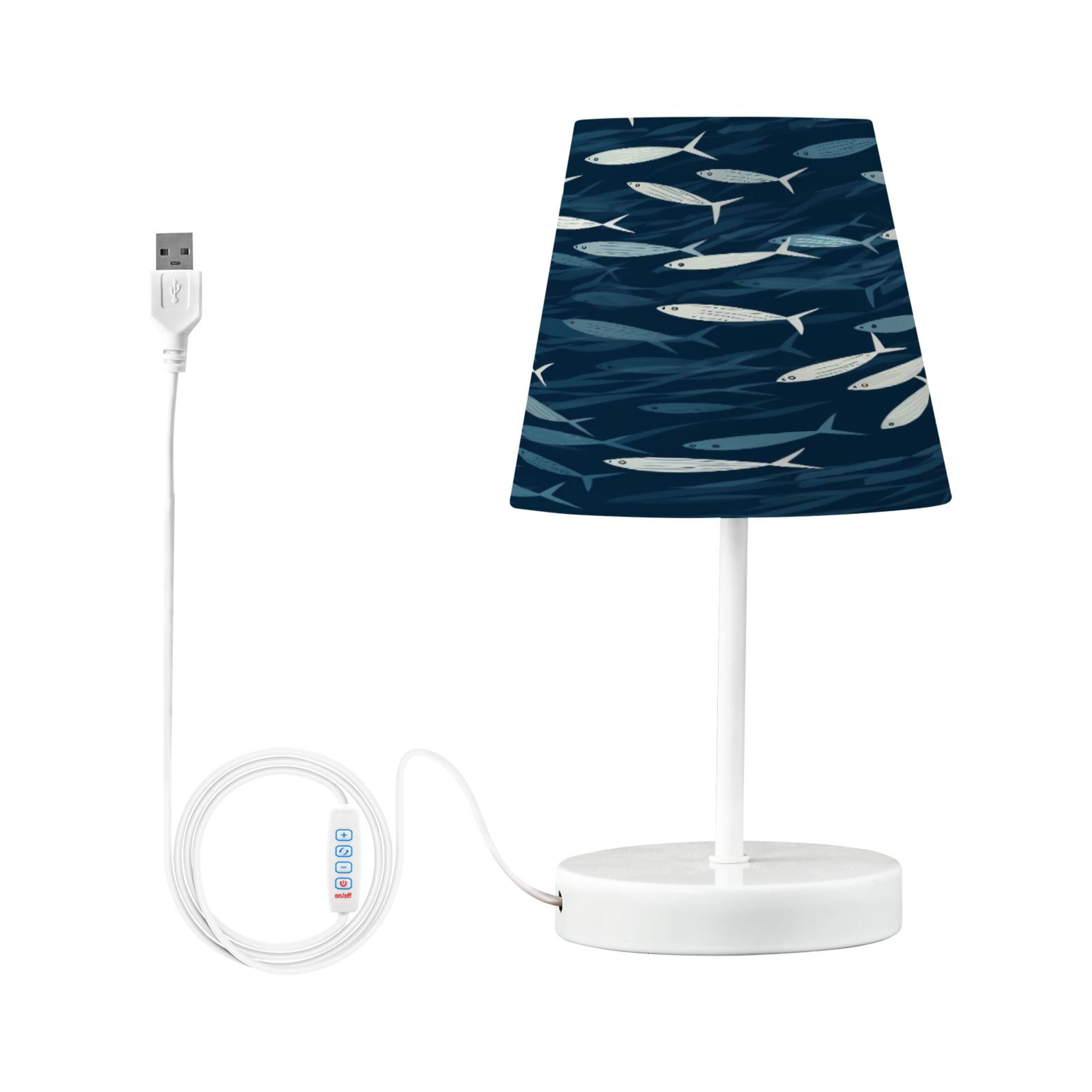 Small Fish Swimming Desk Lamp LED Table Nightstand Lamps with 3 Color ...
