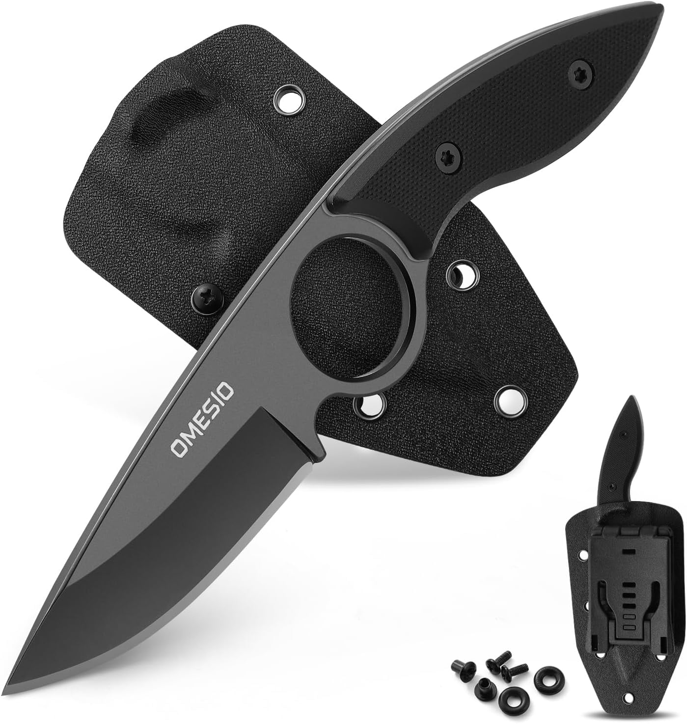 Small Fixed Blade Knife, Tactical Hunting Camping Knife with Kydex ...