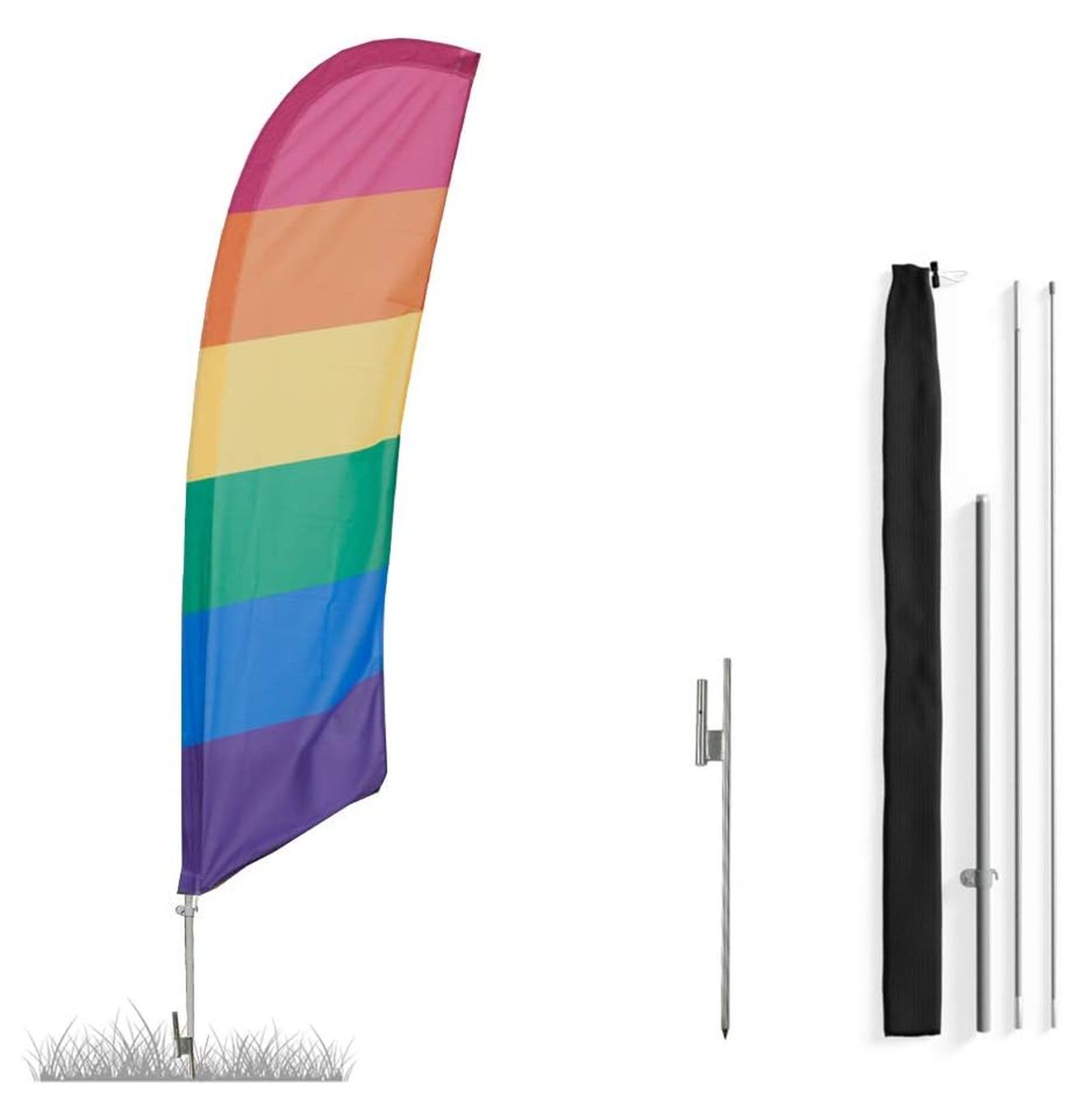 Small Flag Kit with Ground Stake – Stands About 8.2ft Tall – Great for ...