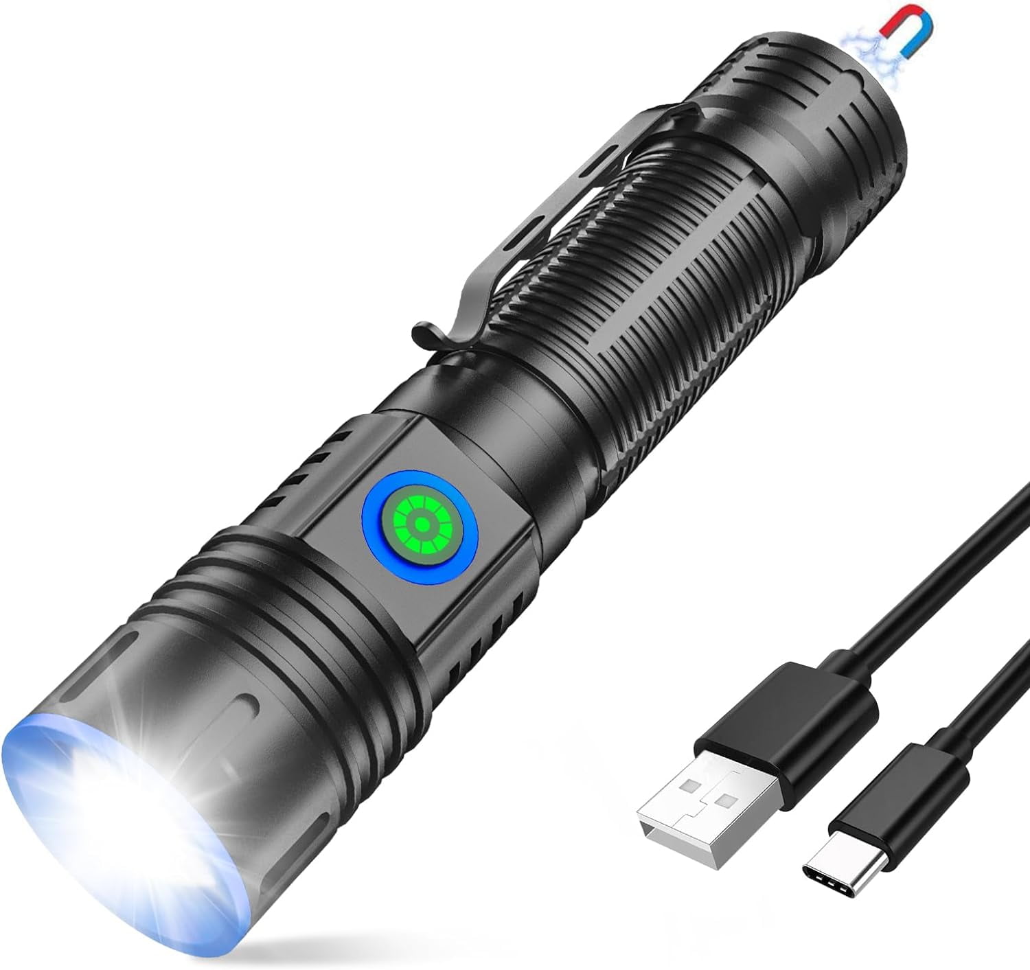 Small Flashlights 20000 High Lumens - LED Rechargeable Flashlight 1500 ...