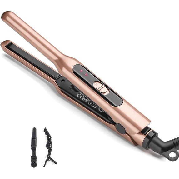 Small Flat Iron 3/10" Mini Hair Straightener for Short Hair Curling ...