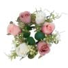 Small Floral Candle Wreaths - 2.9" White Rose Rings for Wedding Tables ...