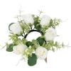 Small Floral Candle Wreaths - 2.9" White Rose Rings for Wedding Tables ...