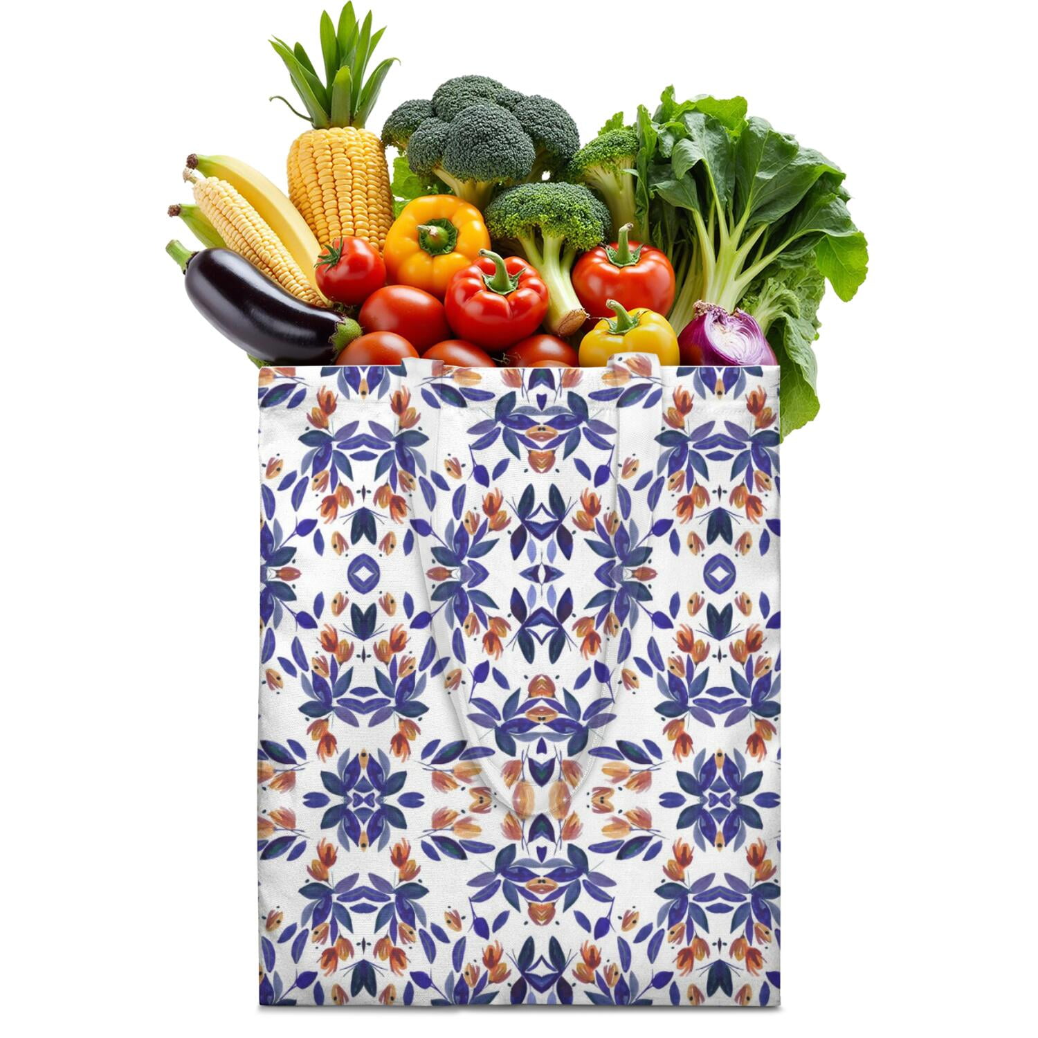 Small Floral Foldable Grocery Bag - Durable & Compact Eco-Friendly ...