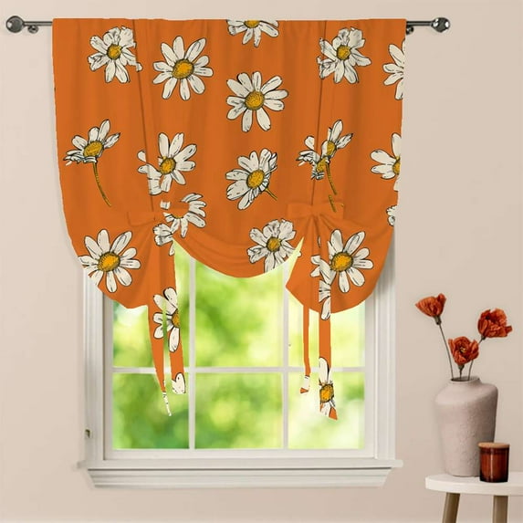 Small Floral Pattern Window Curtain for Living Room Roman Curtain ...