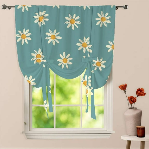 Small Floral Pattern Window Curtain for Living Room Roman Curtain ...