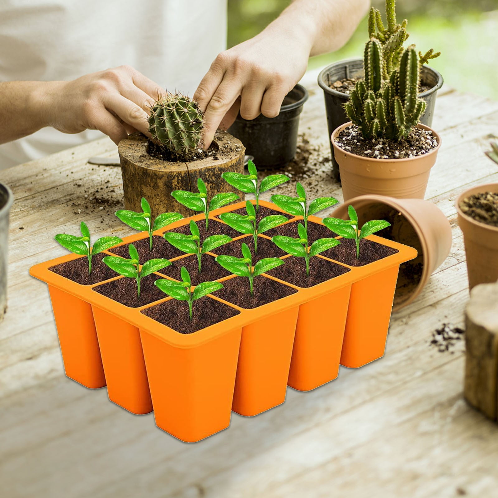 Small Flower Pots Silicone Starting Tray Reusable Starting Trays For ...