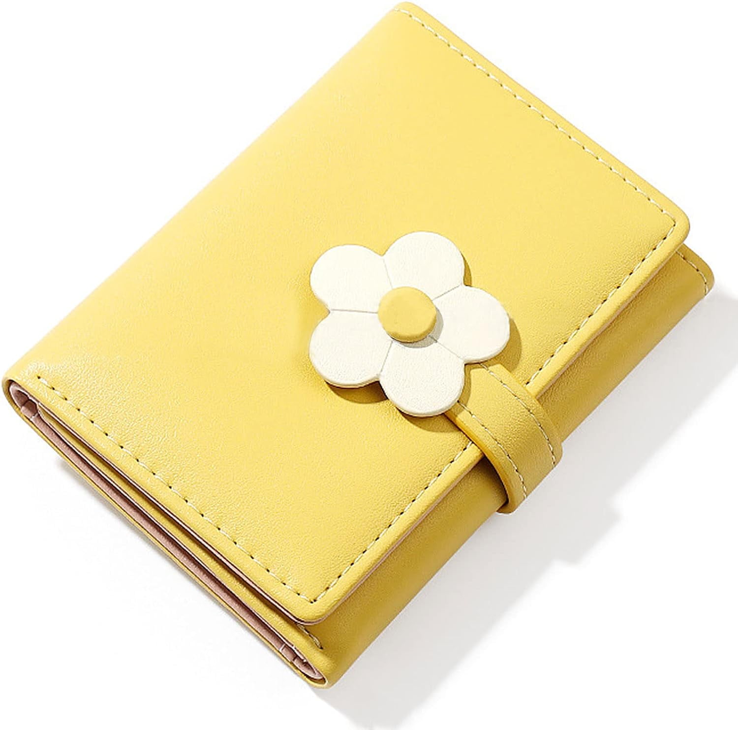 Small Flower Snap Wallet for Women Girls - RFID Blocking PU Leather Tri ...