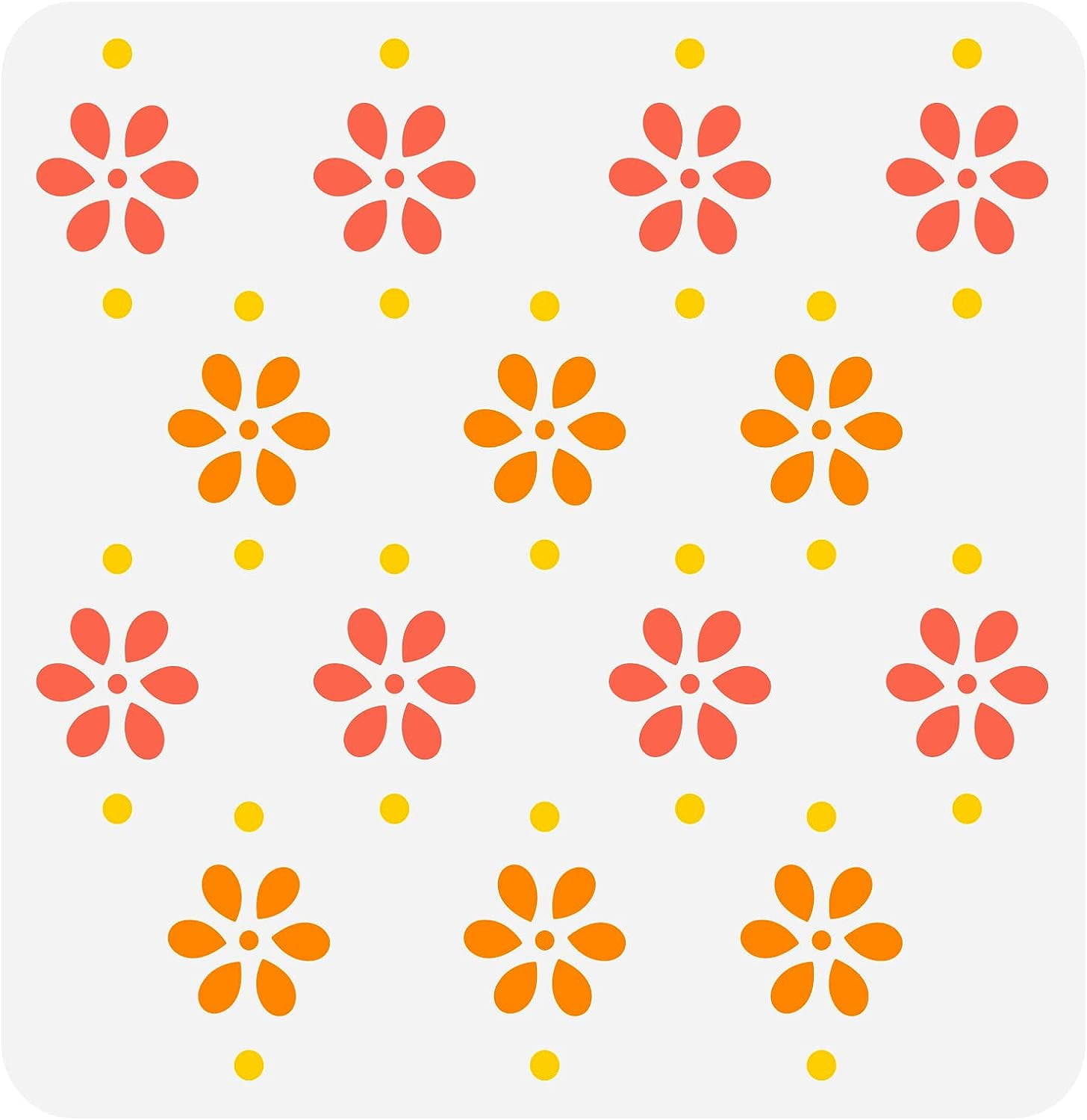 Small Flowers Stencil 11.8x11.8 inch Reusable Wall Tile Stencil Plastic ...