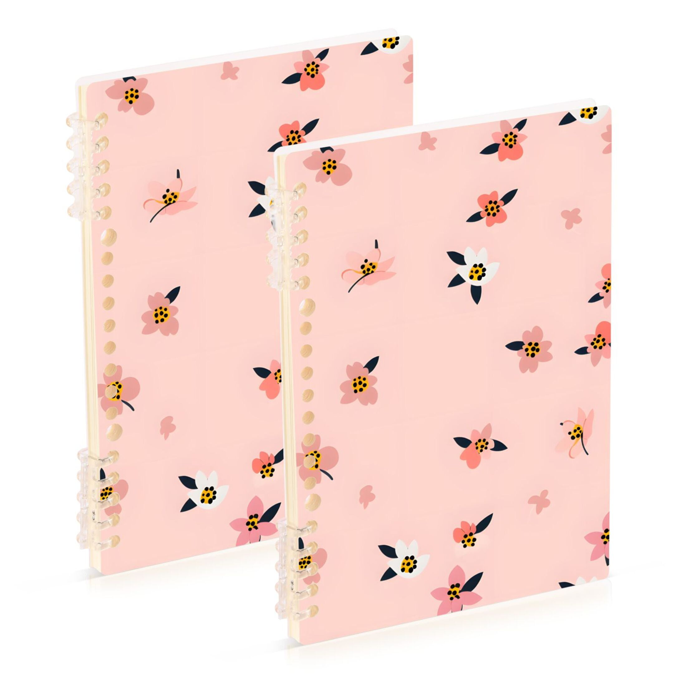 Small Flowers with Leaves Ring Binder Notebook Journey Note Diary ...