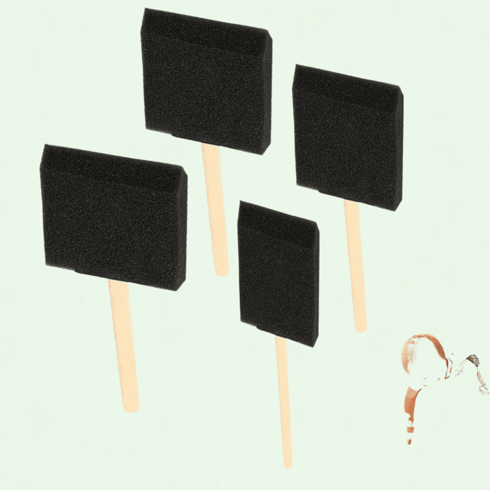 Small Foam Paint Brushes, Pack of 200 | Wood Handle Sponge Brushes for ...
