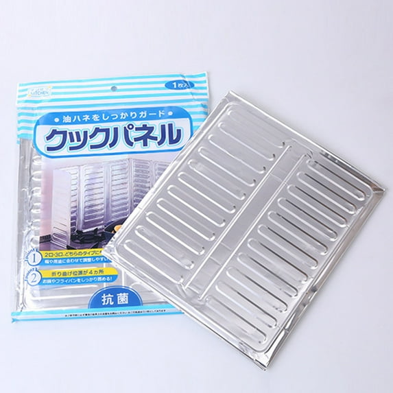 Small Foil Stove Splatter Guard, Kitchen Cooker Grease Deflector Shield ...