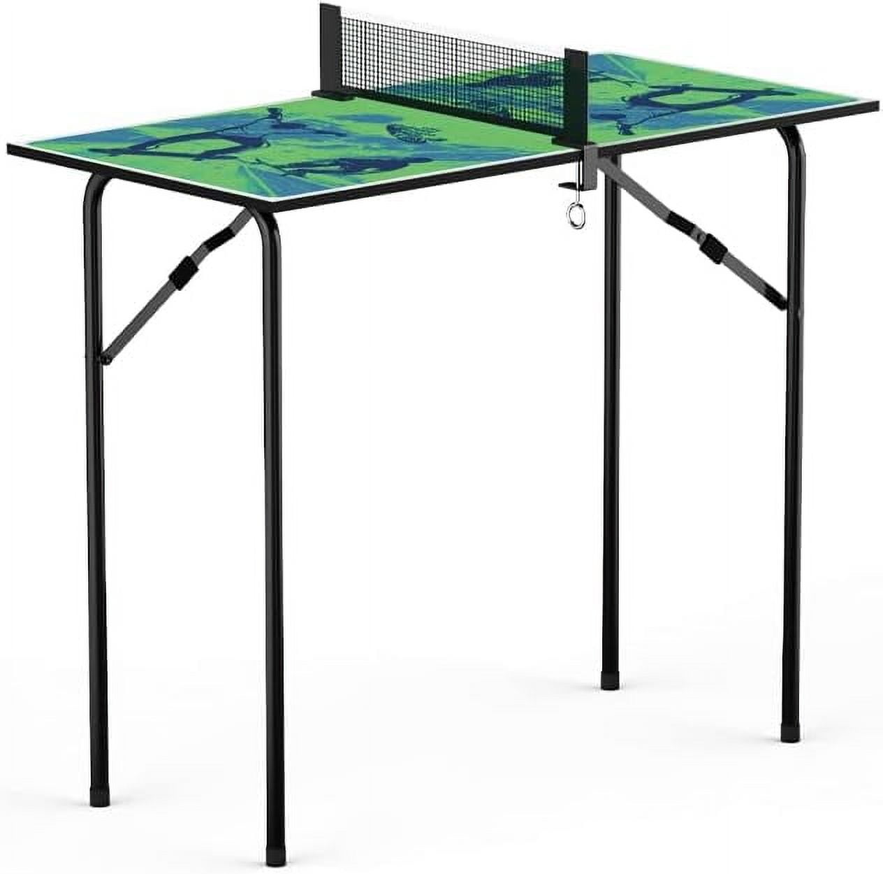 Small Foldable Table Preassembled and Multi Use Ping Pong Table with ...