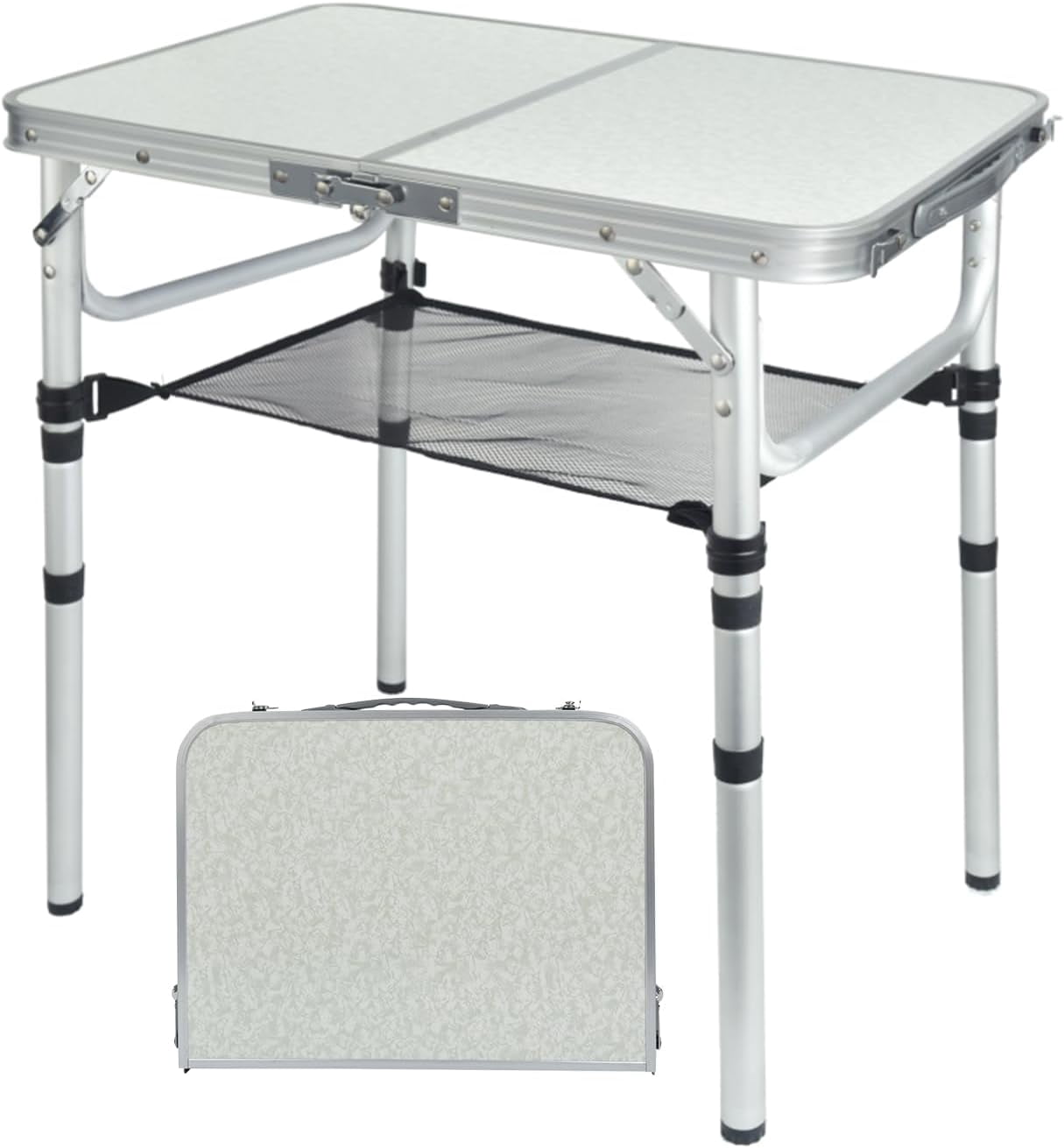 Small Folding Camping Table, 2ft Portable Picnic Table Aluminum 24" x ...