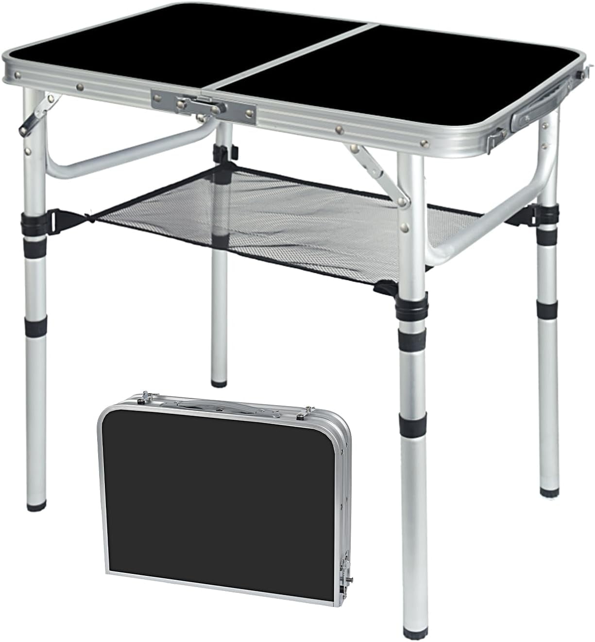 Small Folding Camping Table, Portable Picnic Table Aluminum Folding ...