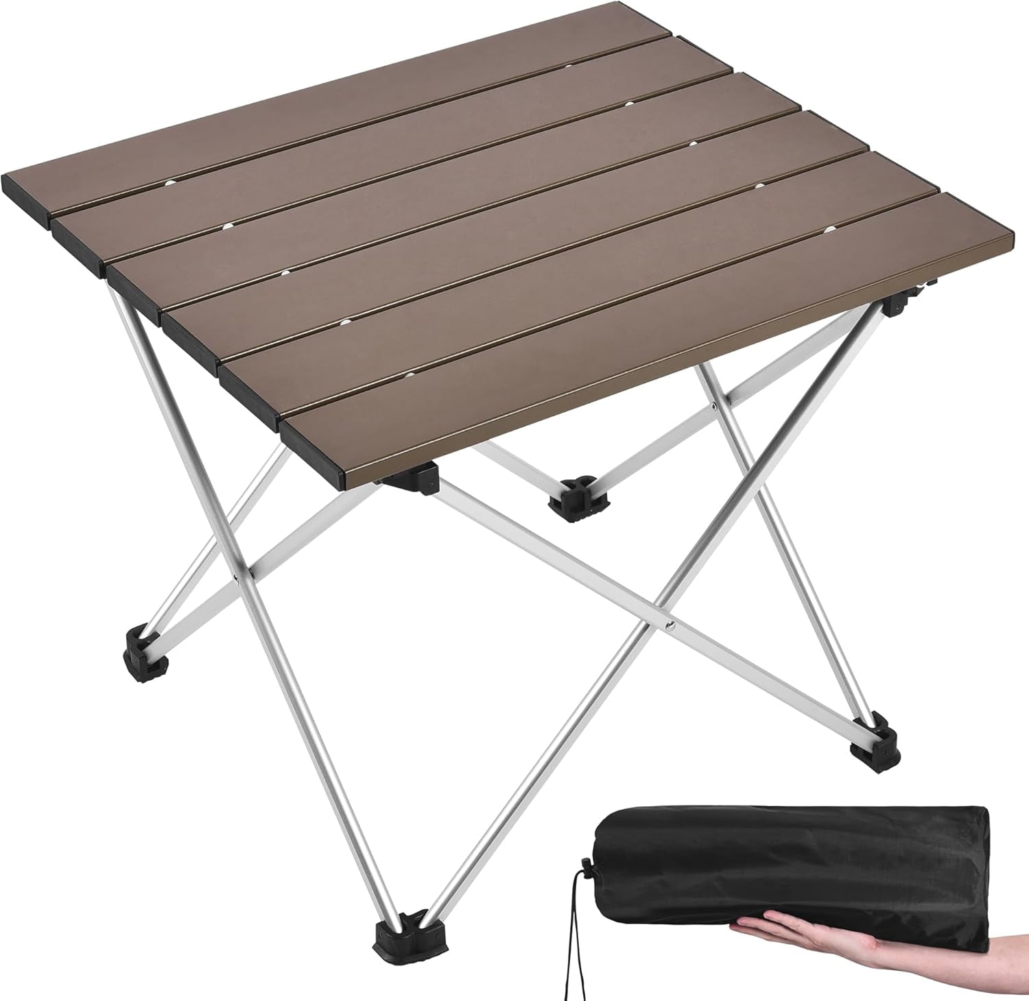 Small Folding Camping Table with Aluminum Table Top, Beach Table for ...