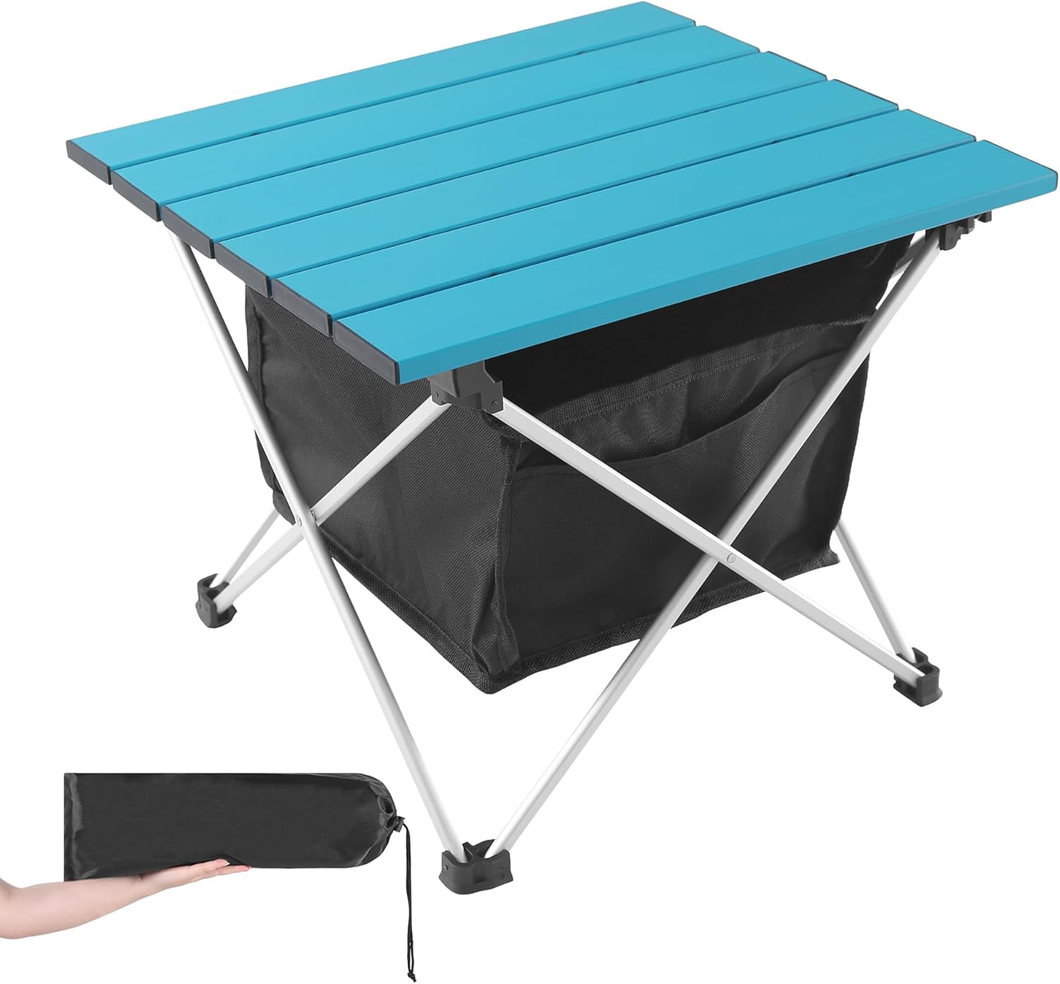 Small Folding Camping Table with Aluminum Table Top, Beach Table for ...