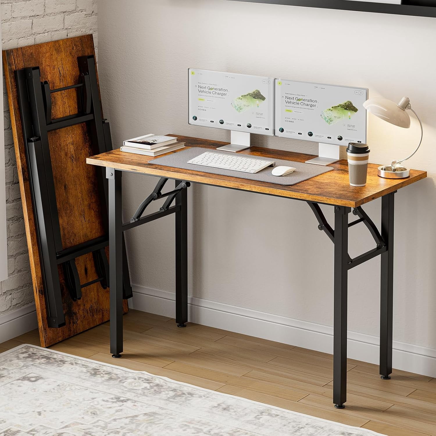 Small Folding Computer Desk – Portable 43.3 Inch Foldable Laptop Table ...