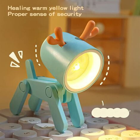 Small Folding Desk Lamp with Ears, Mini Night Light for Kids, Creative ...