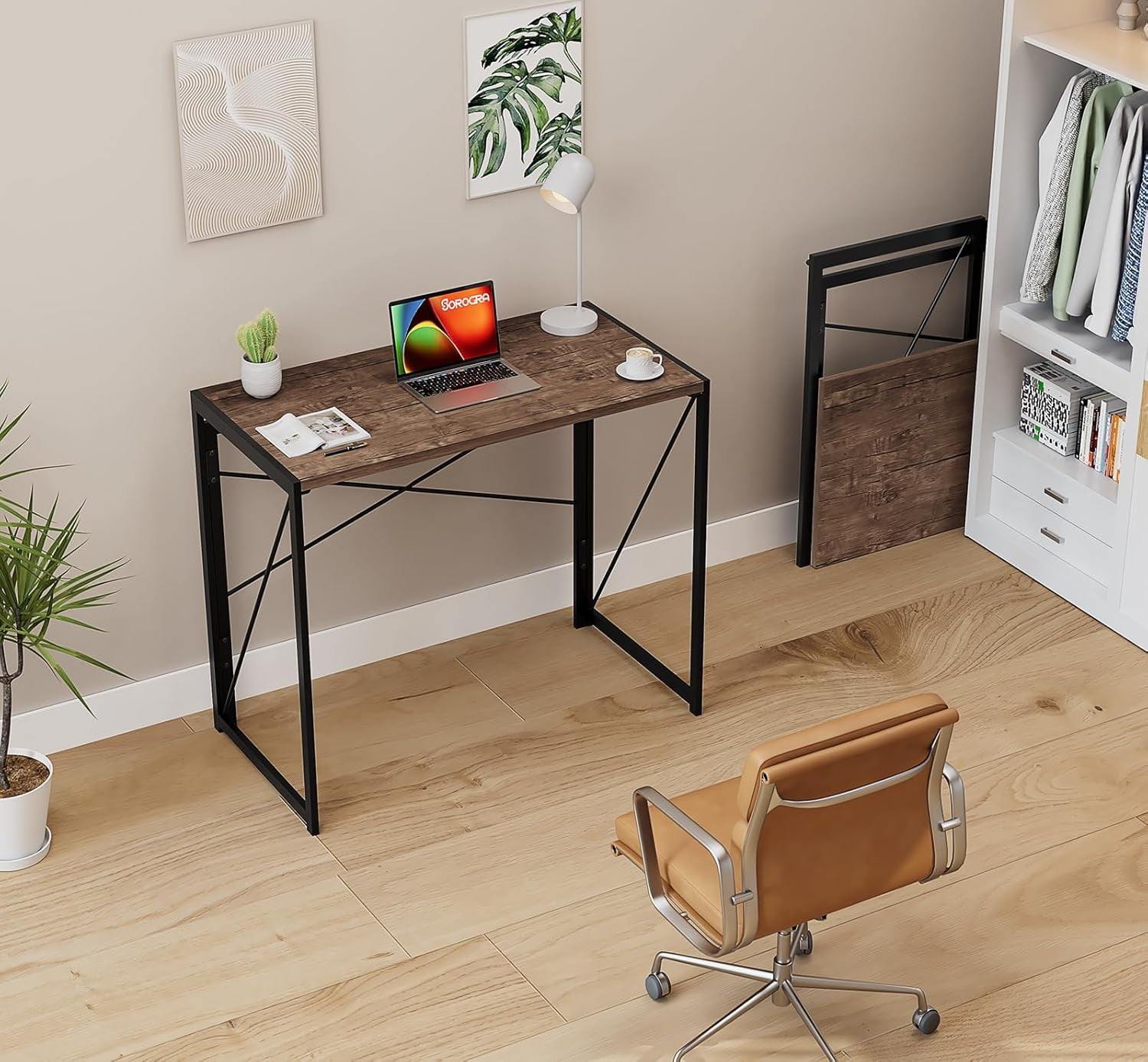 Small Folding Desk, No Assembly Required Computer Desks, 31.5 inch ...