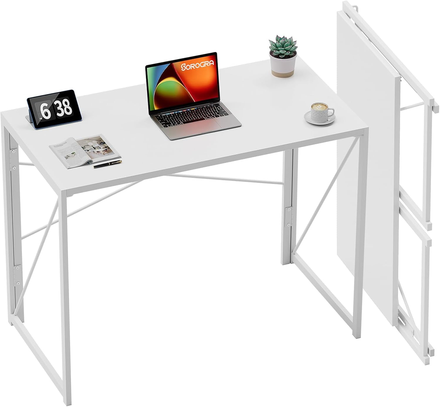 Small Folding Desk, No Assembly Required Computer Desks, 31.5 inch ...